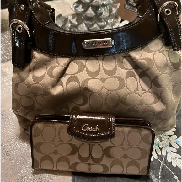 Coach | Bags | Coach Perfect Condition Gold With Brown Leather Trim 3 ...